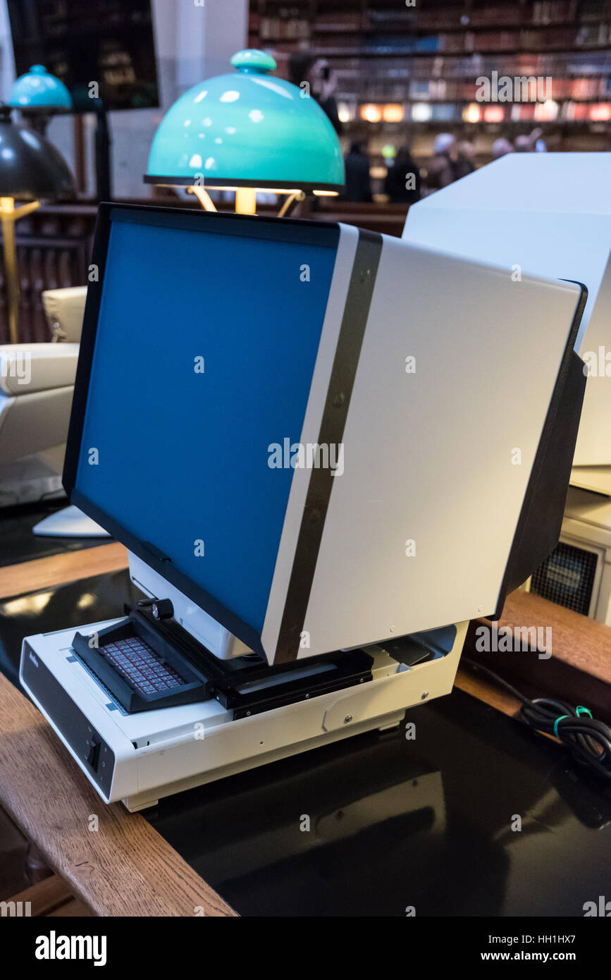 Paris France January 14th 2017 : Old microfilm reader machine in famous ...