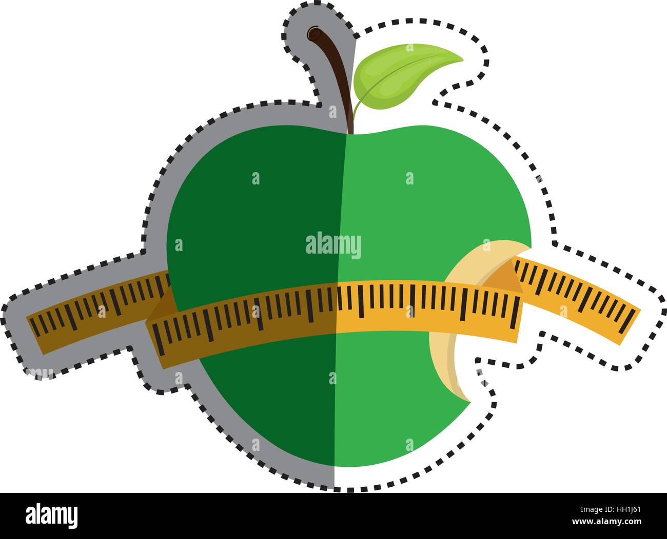 Apple with ruler icon vector illustration graphic design Stock Vector ...