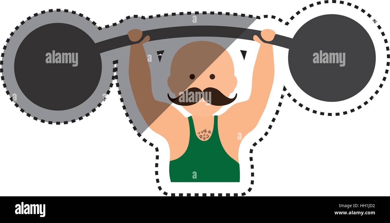 strongman circus cartoon icon vector illustration graphic design Stock ...