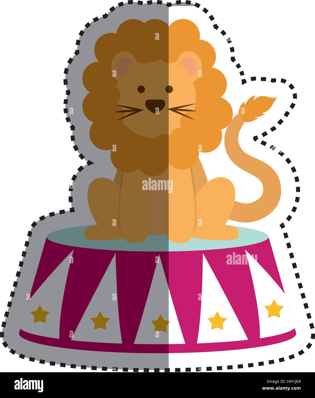 Circus lion cartoon icon vector illustration graphic design Stock ...