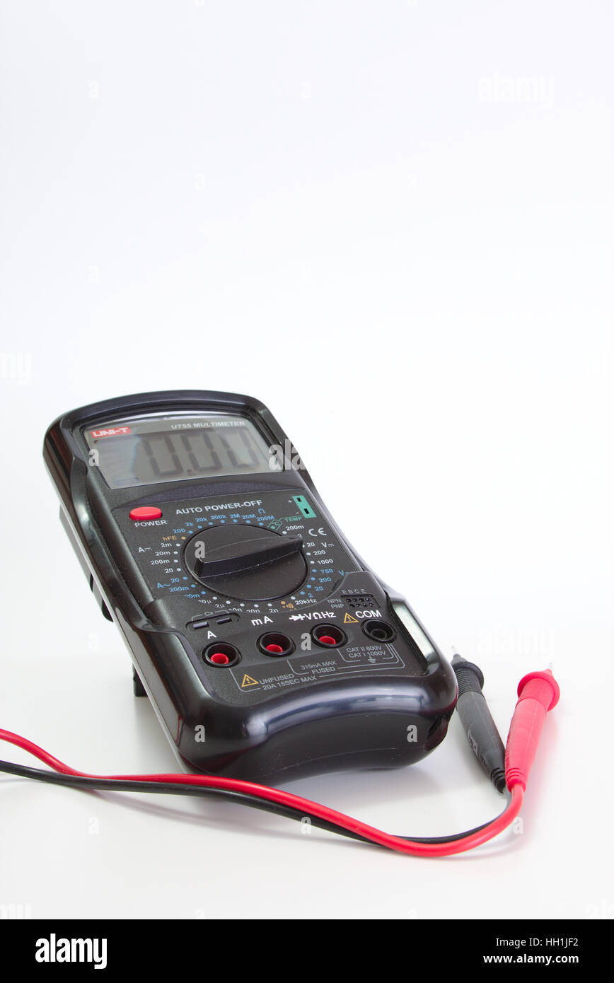 Multimeter on white background Stock Photo - Alamy