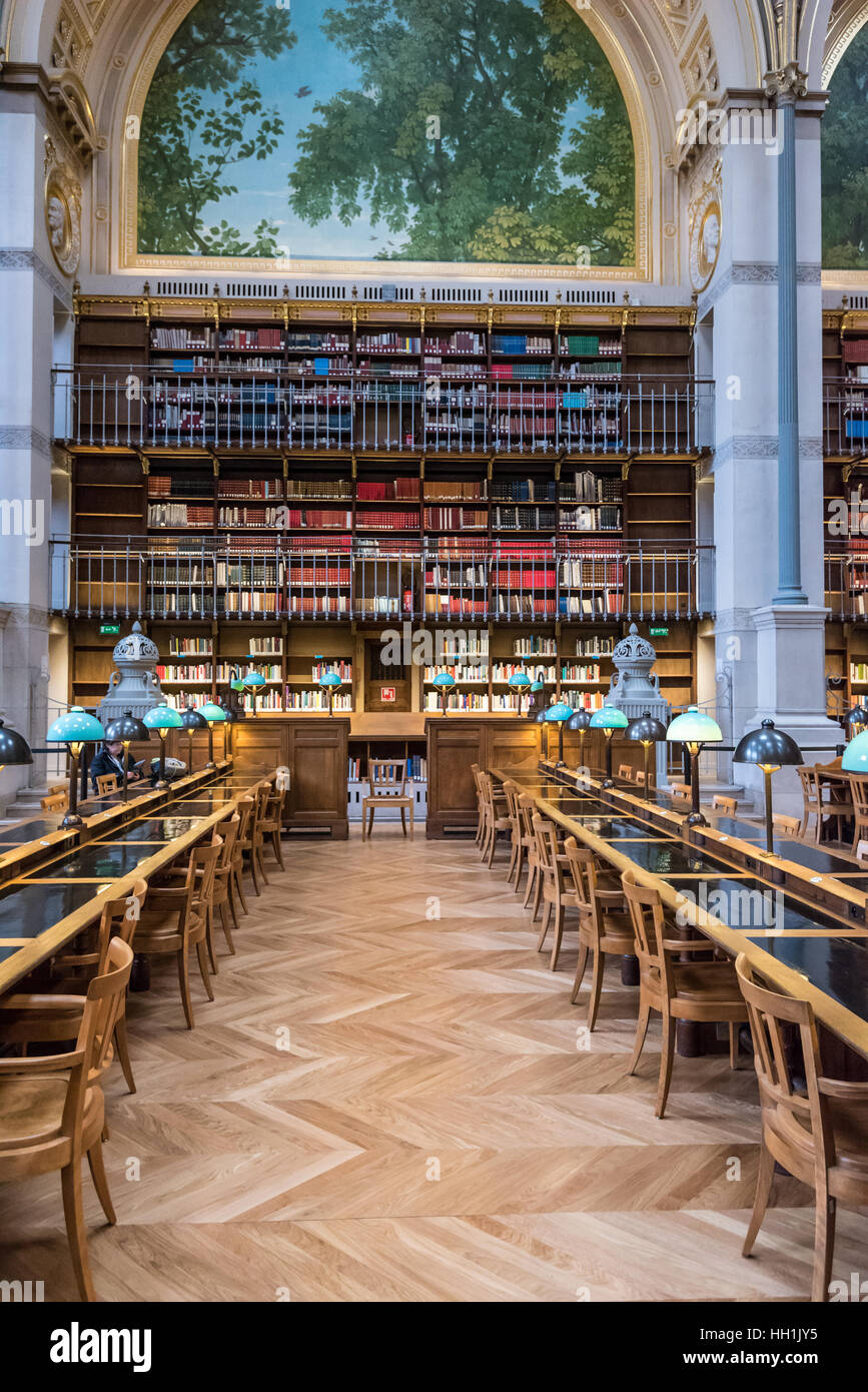 Paris France January 14th 2017 : Famous Labrouste lecture room in the ...