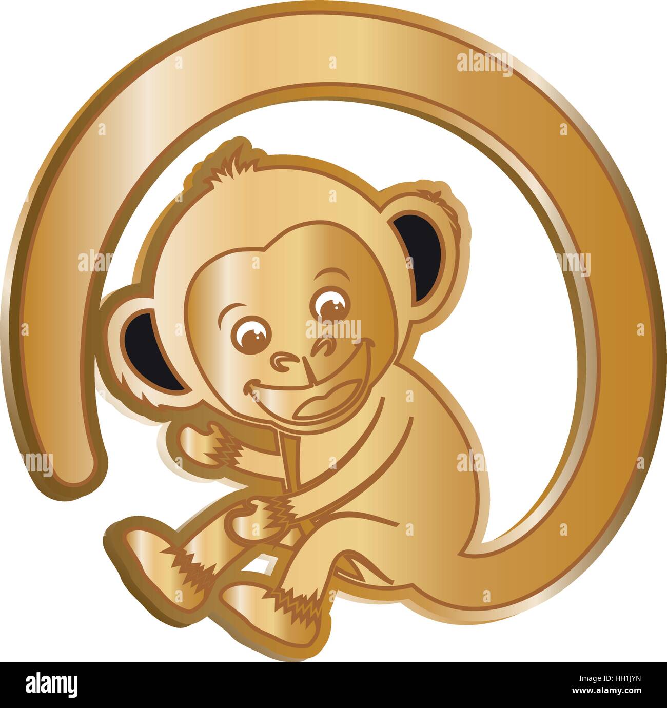 cute mokey cartoon icon vector illustration graphic design Stock Vector ...