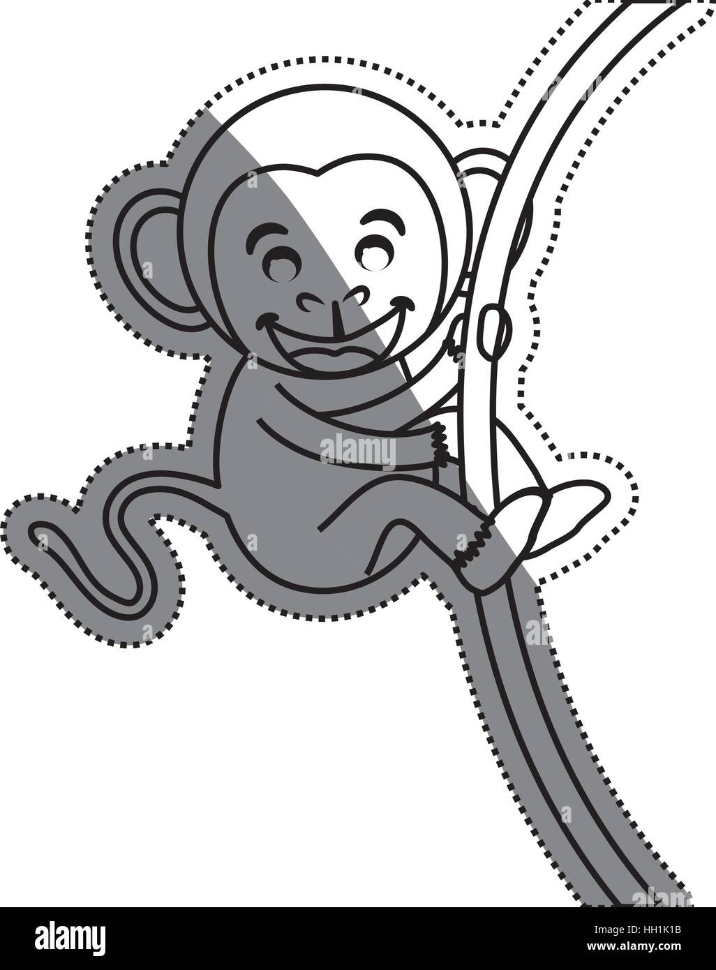 cute mokey cartoon icon vector illustration graphic design Stock Vector ...