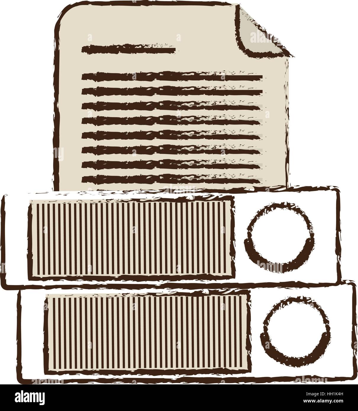 sketch draw binders document folder office supplies Stock Vector Image ...