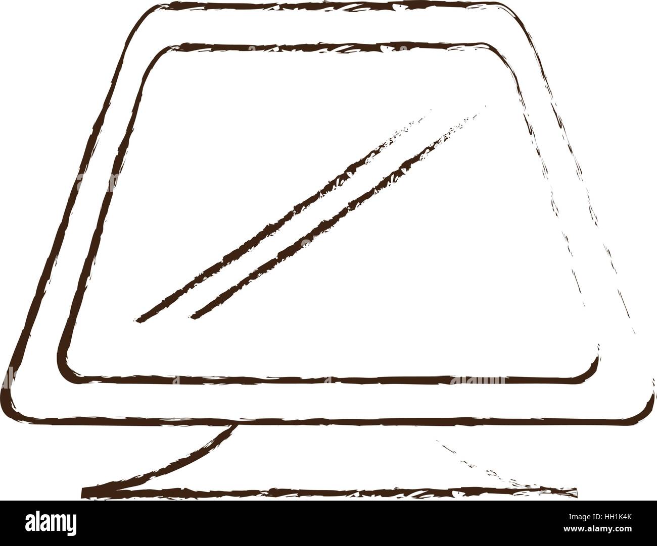 sketch draw screen computer equipment office Stock Vector Image & Art ...