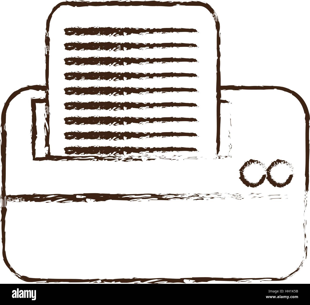 sketch draw printer work office copy equipment Stock Vector Image & Art ...