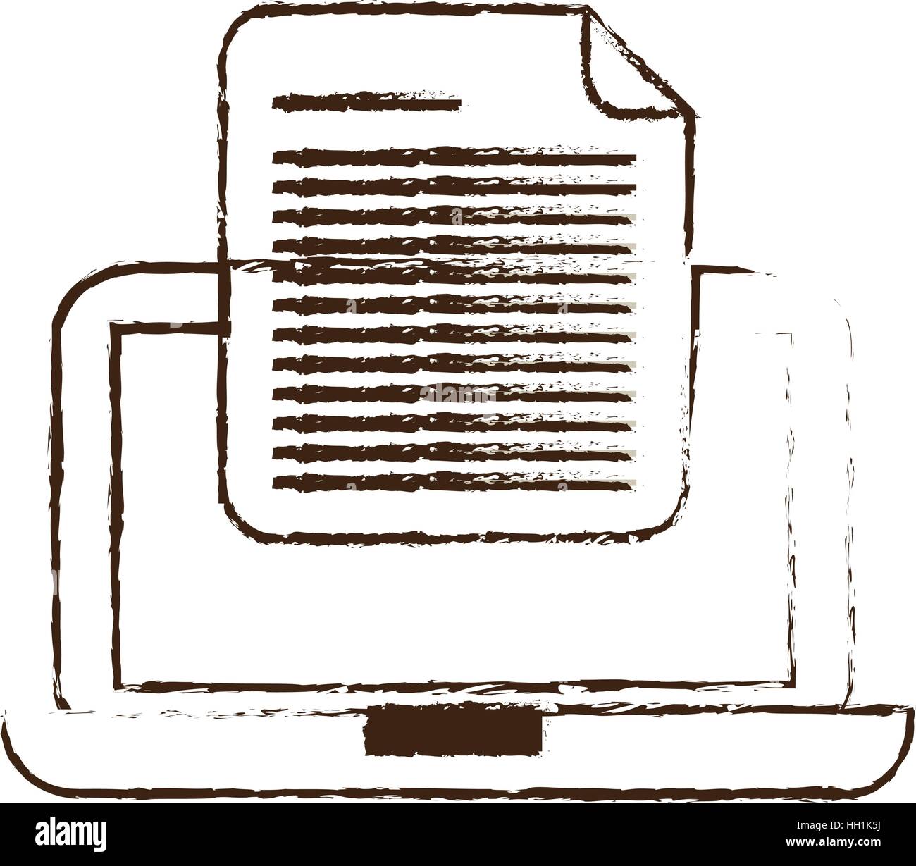 sketch draw laptop device document digital Stock Vector Image & Art - Alamy
