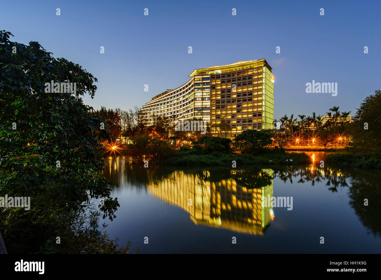 Twilight view of Songshan Cultural and Creative Park at Taipei Stock ...