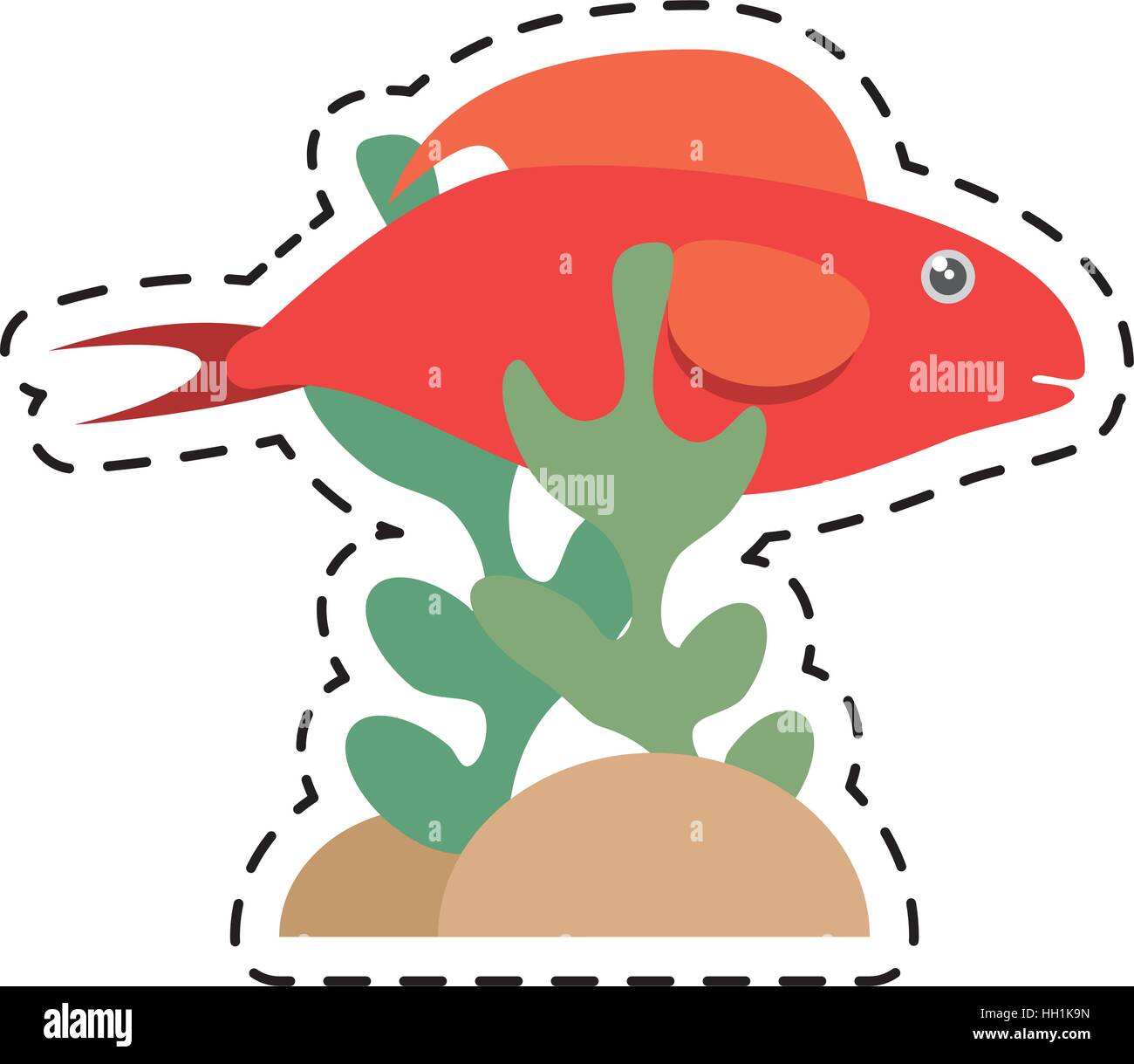 Ocean island underwater split Stock Vector Images - Alamy