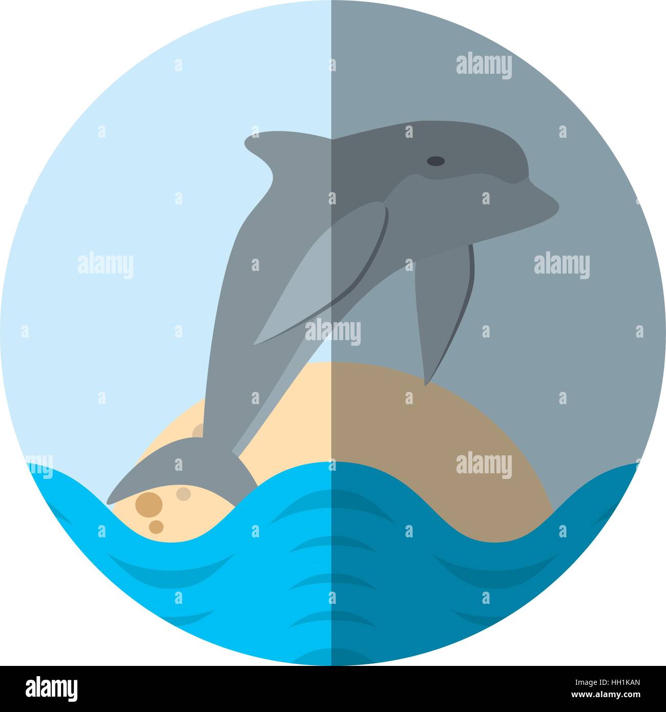 dolphin ocean fish friendly badge shadow Stock Vector Image & Art - Alamy