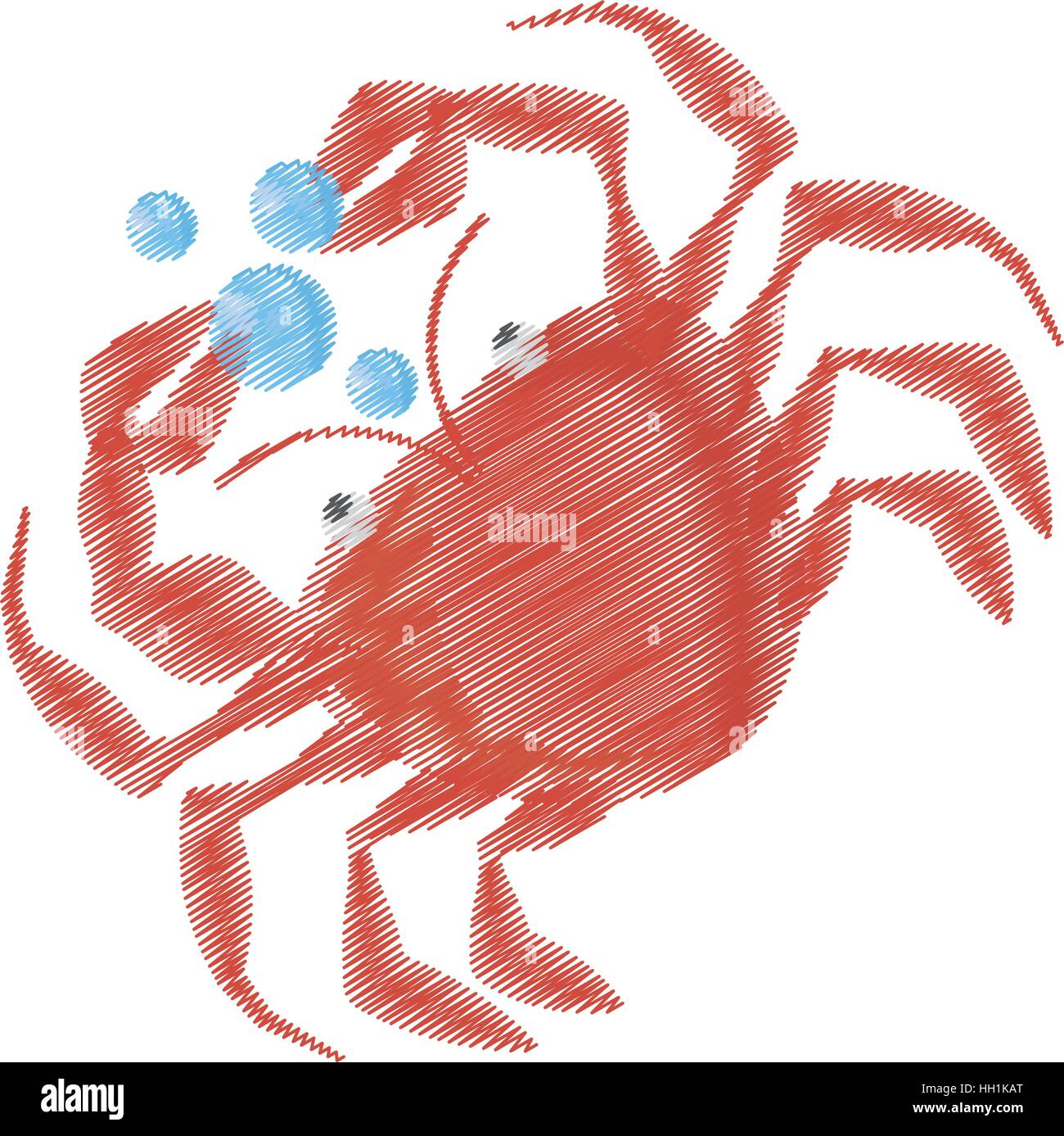 hand drawing crab sealife crustacean food bubbles Stock Vector Image ...