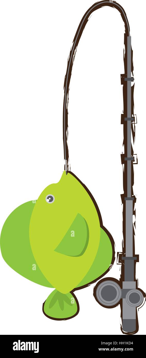 Fisherman rod boat underwater Stock Vector Images - Alamy