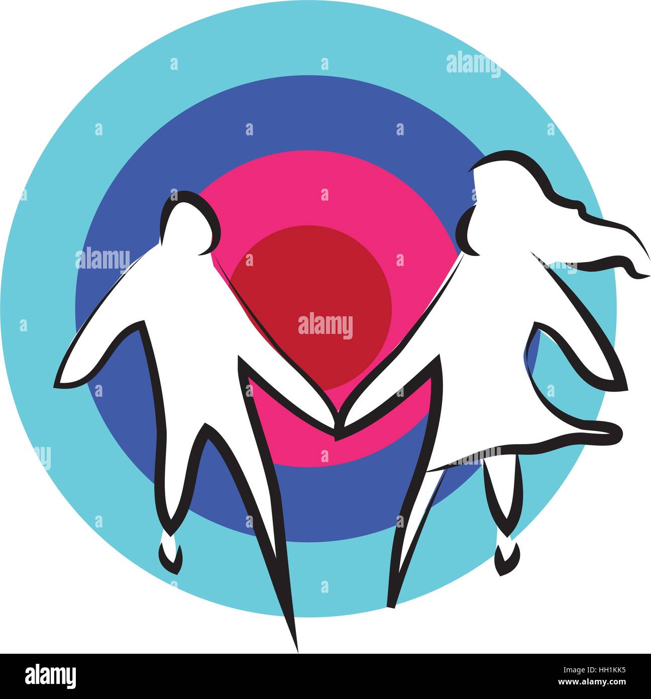 Couple People and Sun Concept Design Stock Vector Image & Art - Alamy