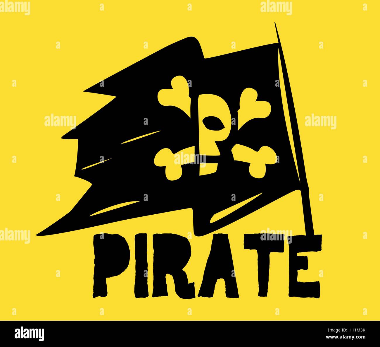 Pirate Flag and Logo Design Concept Stock Vector Image & Art - Alamy