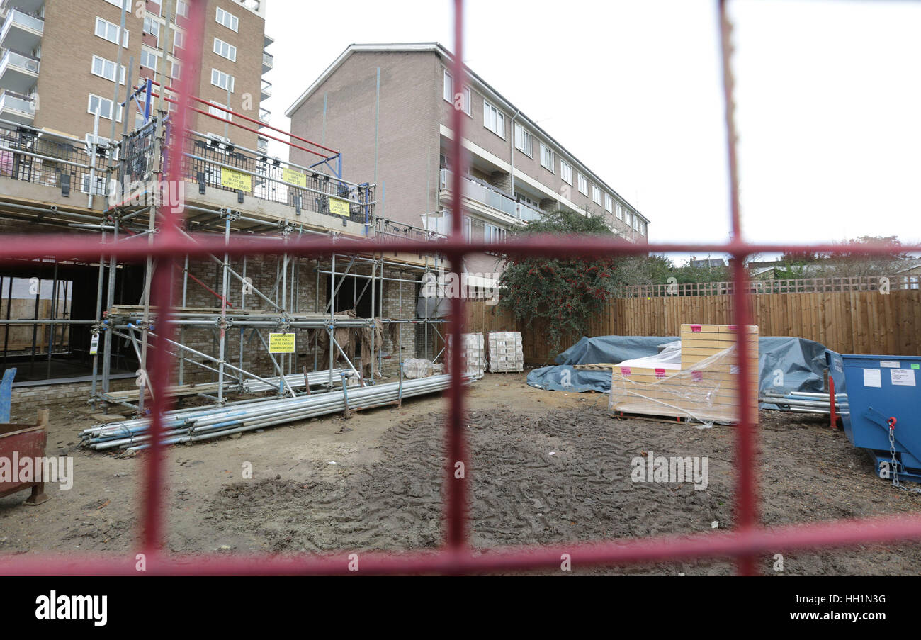Embargoed to 0001 Monday January 16 General view of redevelopment work ...