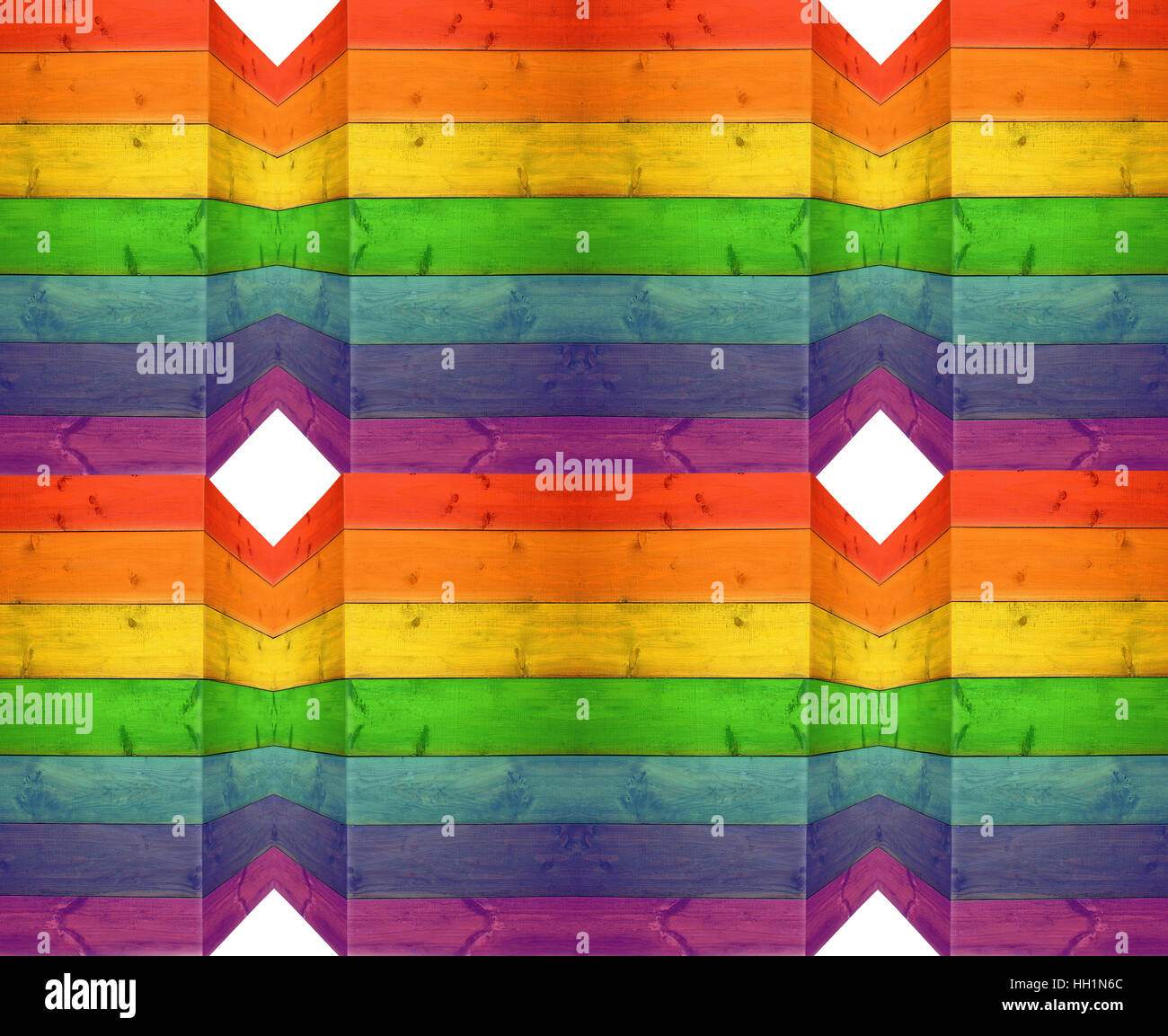 wooden boards in multicolored decorative colors of rainbow Stock Photo ...