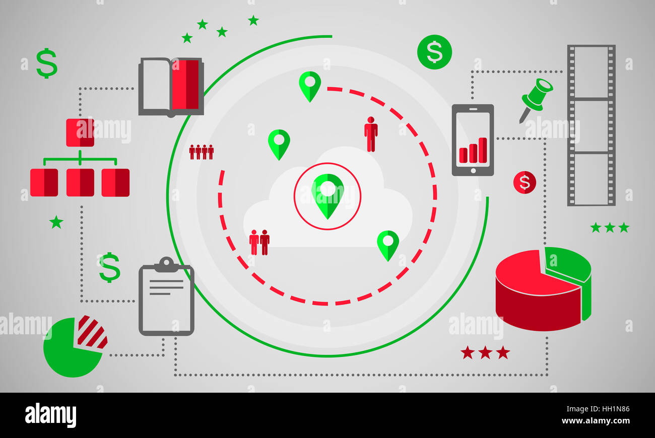 Connected interface icons Stock Photo - Alamy