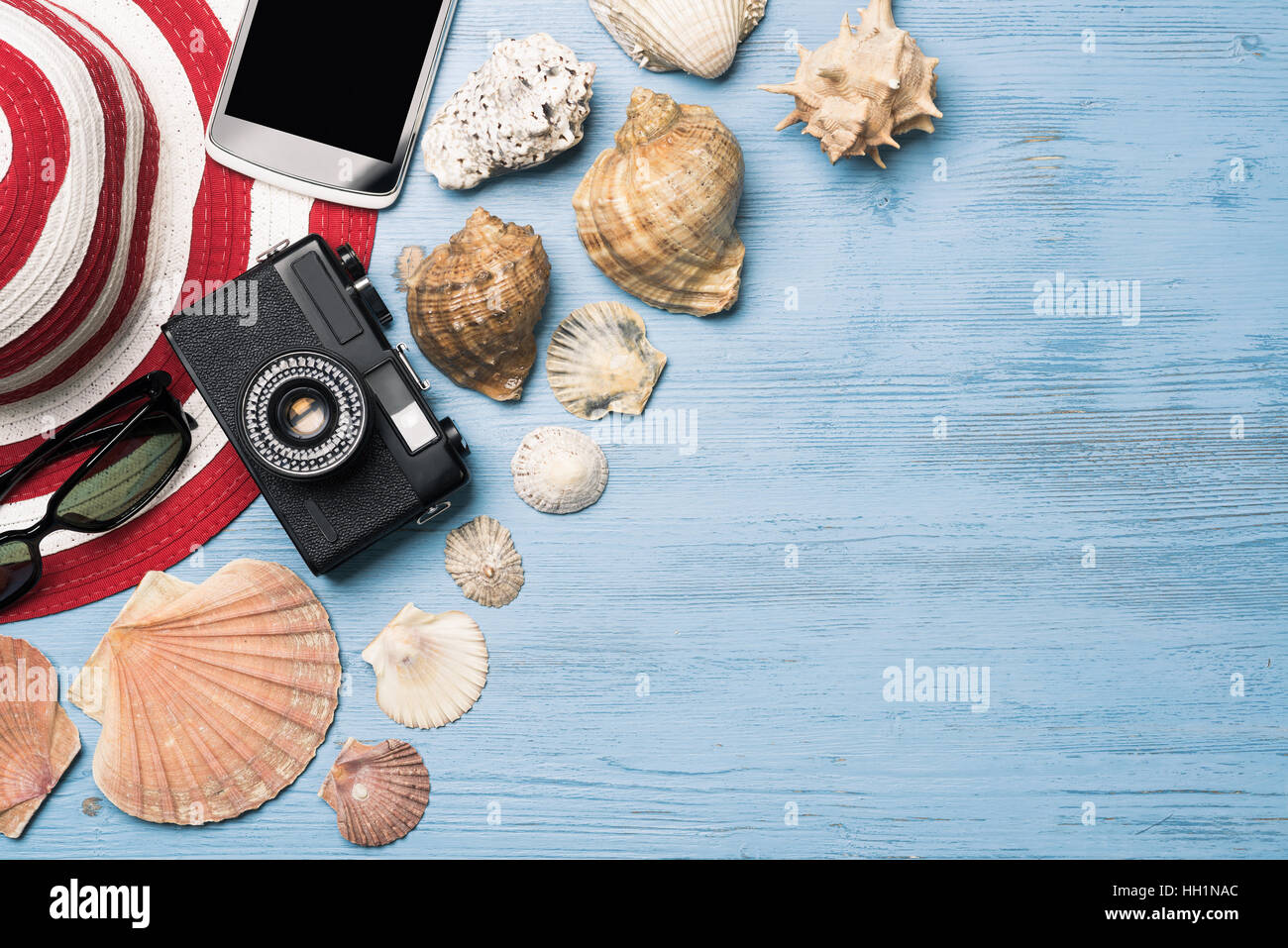 Summer objects for vacation Stock Photo - Alamy