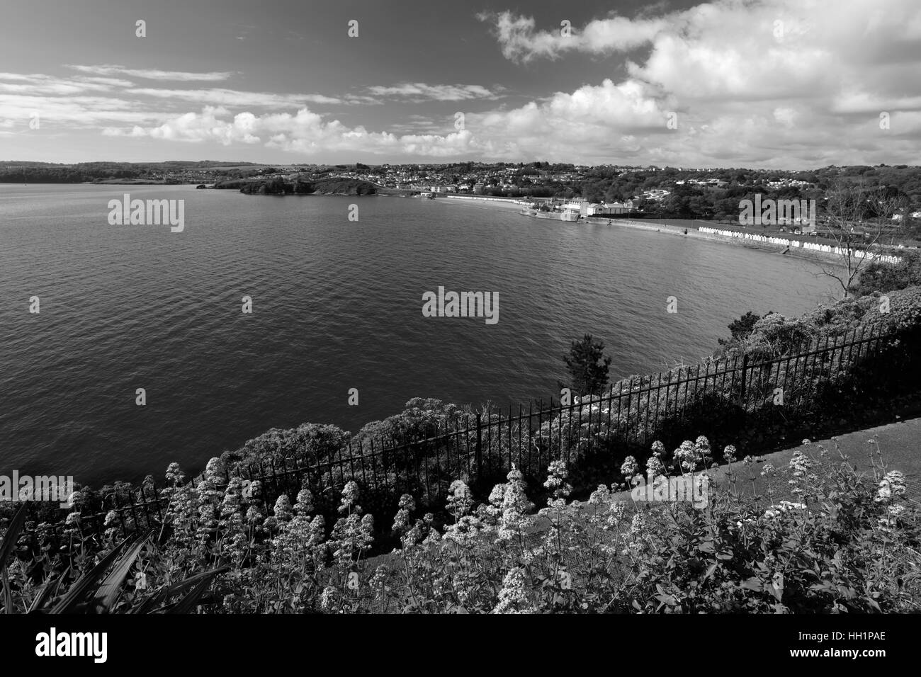 The sweeping Goodrington Sands beach, Torbay, English Riviera, Devon ...