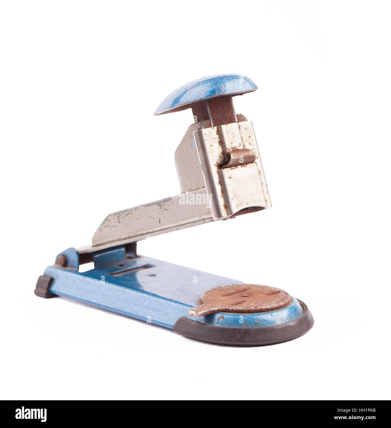 Vintage old stapler on the wood background Stock Photo - Alamy