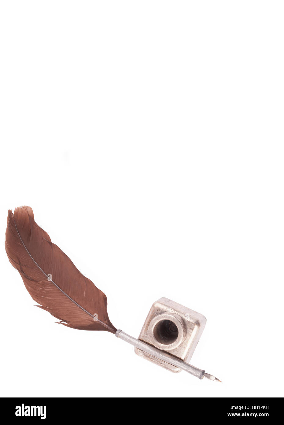 Antique ink pen isolated on white Stock Photo - Alamy