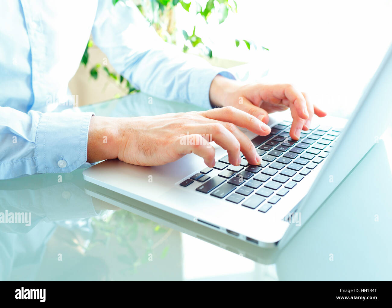 Male hands or men office worker typing on the keyboard Stock Photo - Alamy