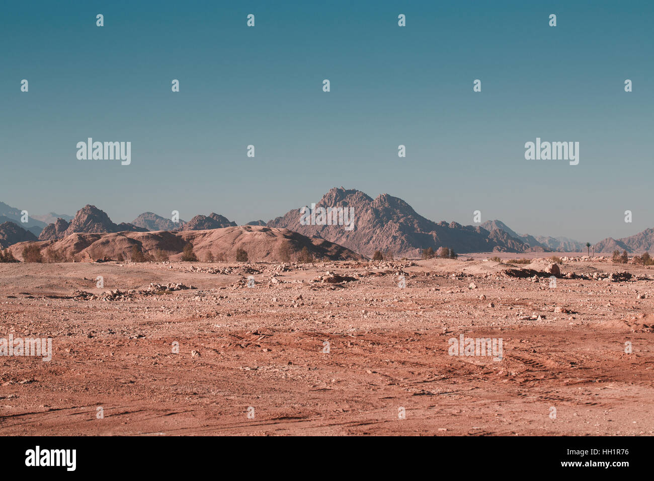 Desert on a background of mountains in Egypt Stock Photo - Alamy