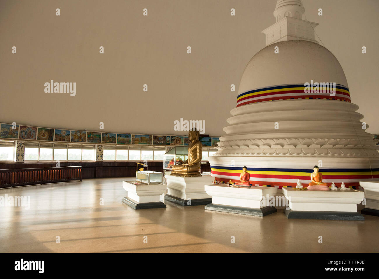 Gangatilaka Vihara, hollow dagoba (stupa) with painted interior ...