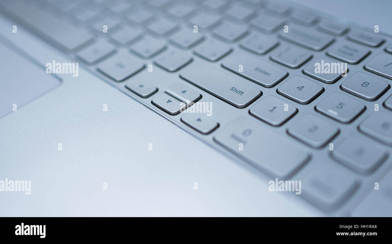 Keyboard of laptop closeup. Technology, business or education concept ...