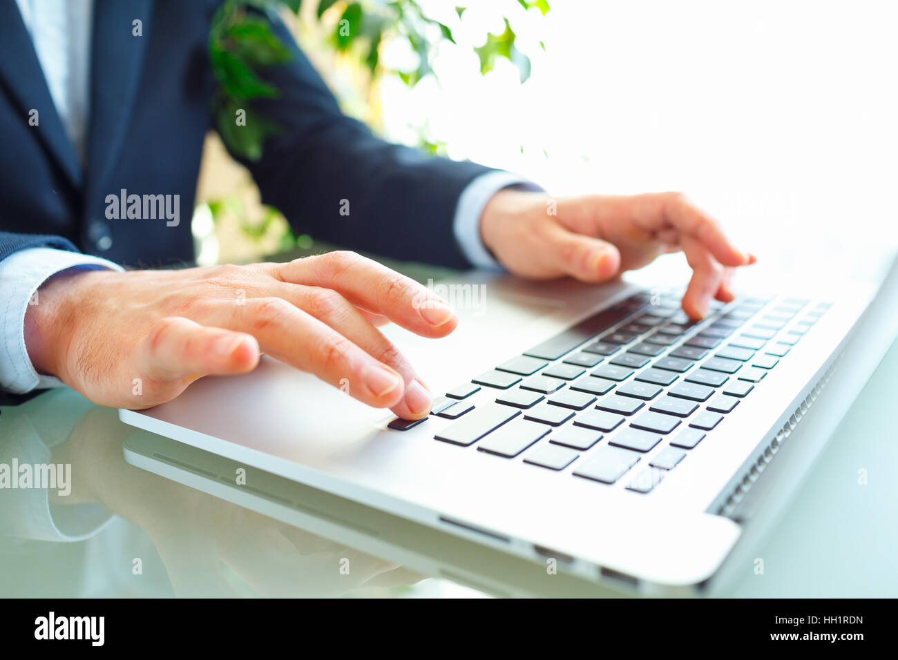 Male hands or men office worker typing on the keyboard Stock Photo - Alamy