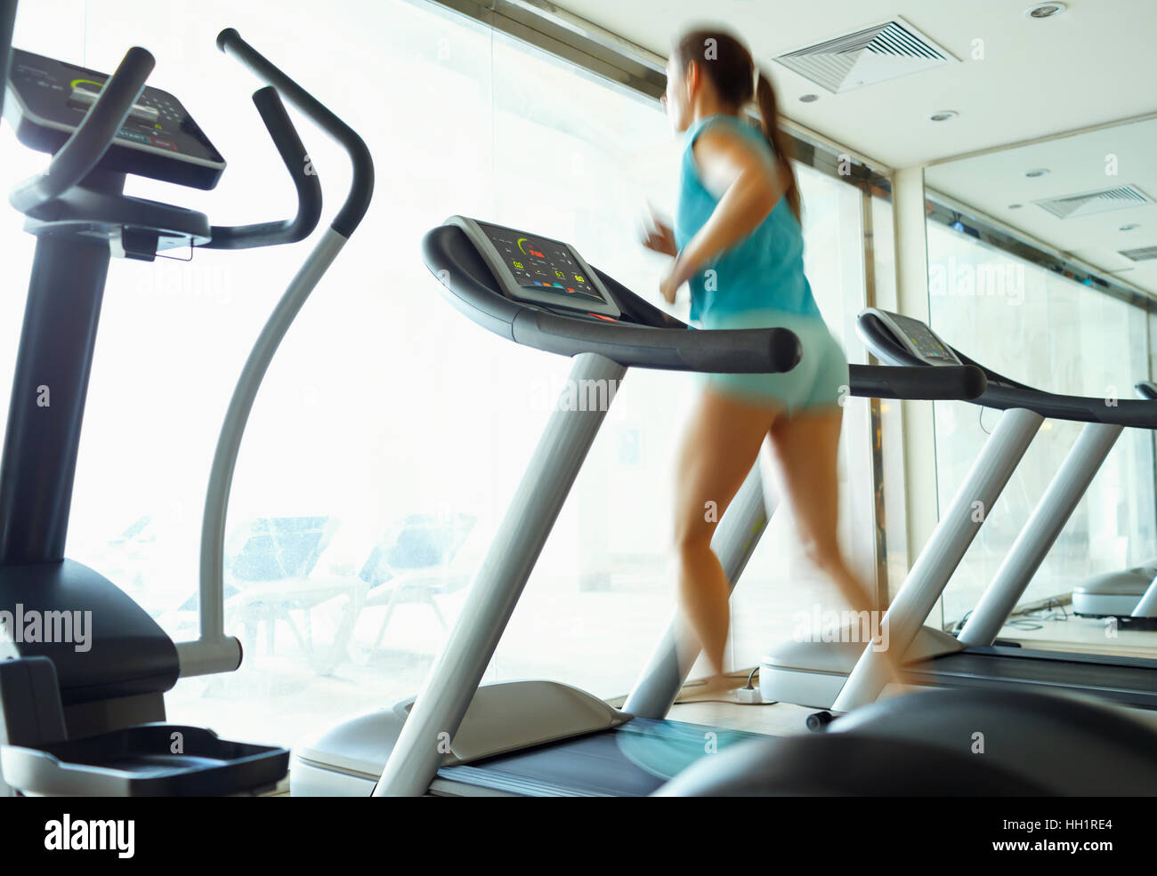 Treadmill workout in gym hi-res stock photography and images - Alamy