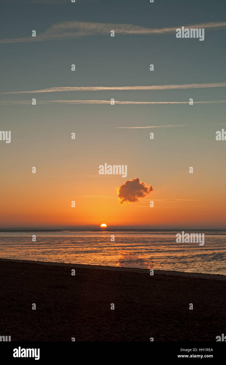 Sunset over The Wash from Snettisham, Norfolk Stock Photo - Alamy