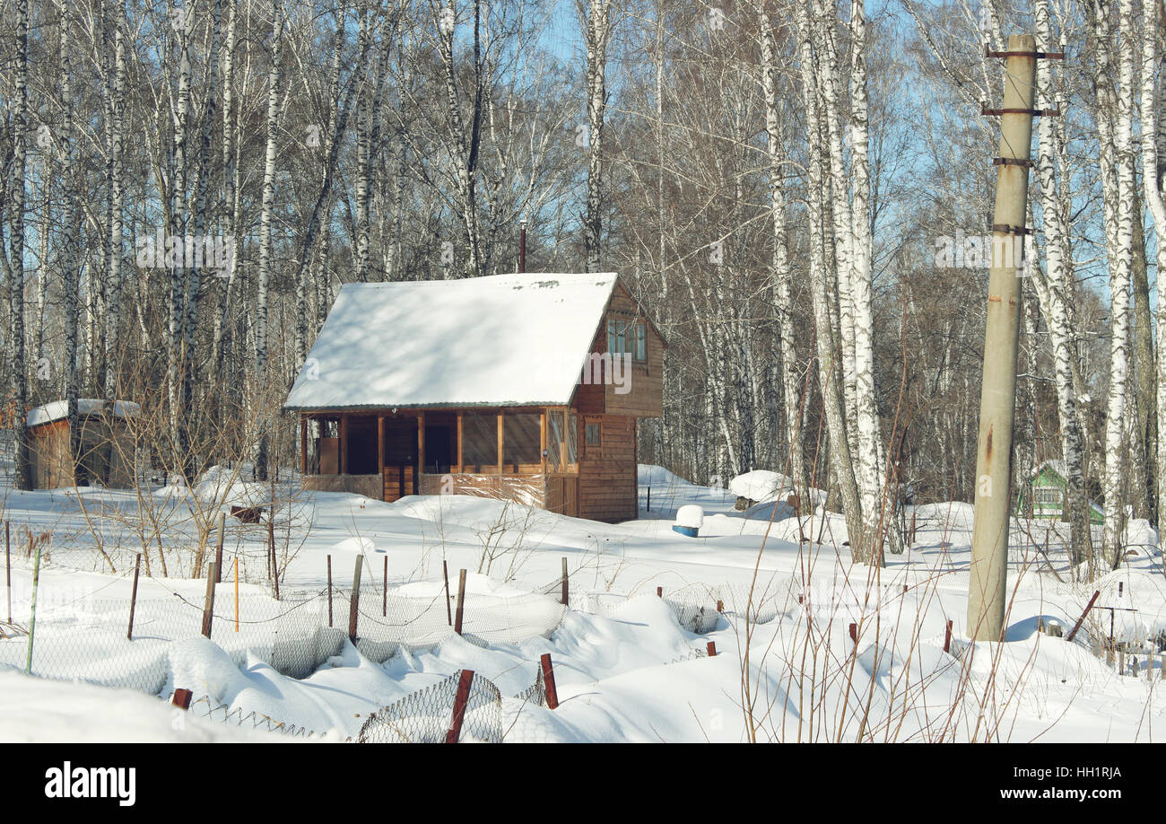 Snowbound country house in the early morning Stock Photo - Alamy