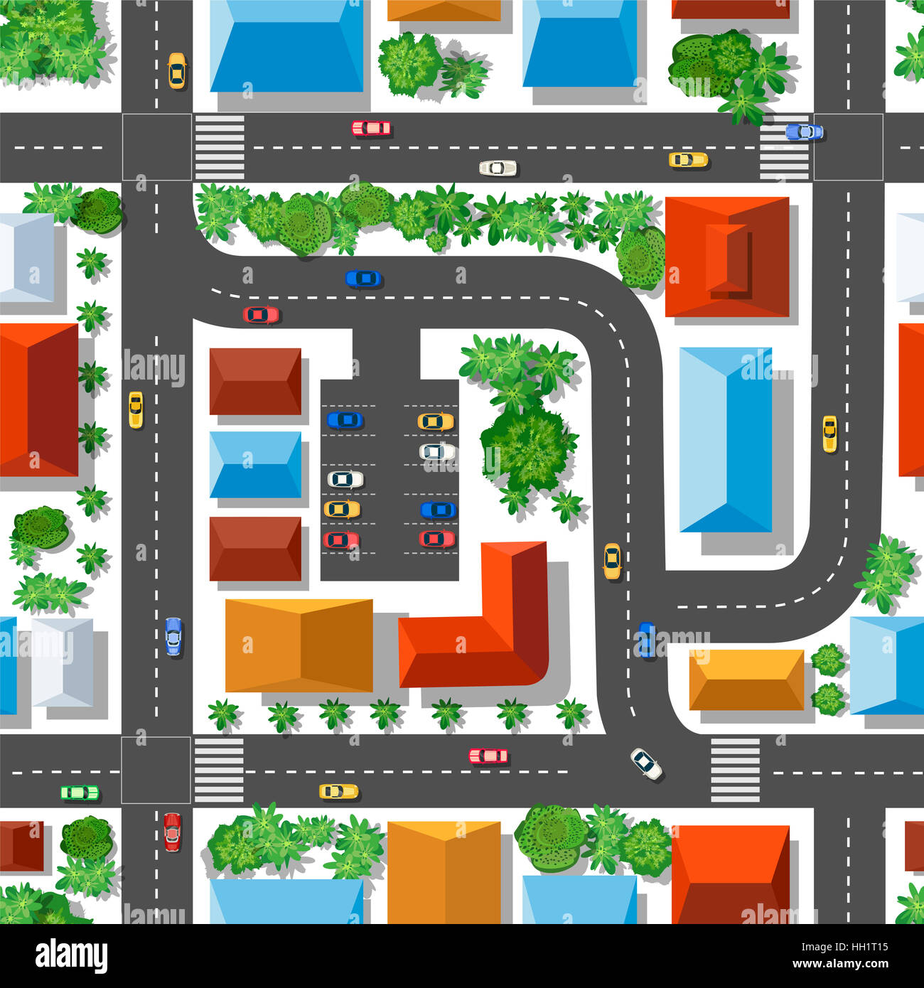 Tree car street map city cartography hi-res stock photography and ...
