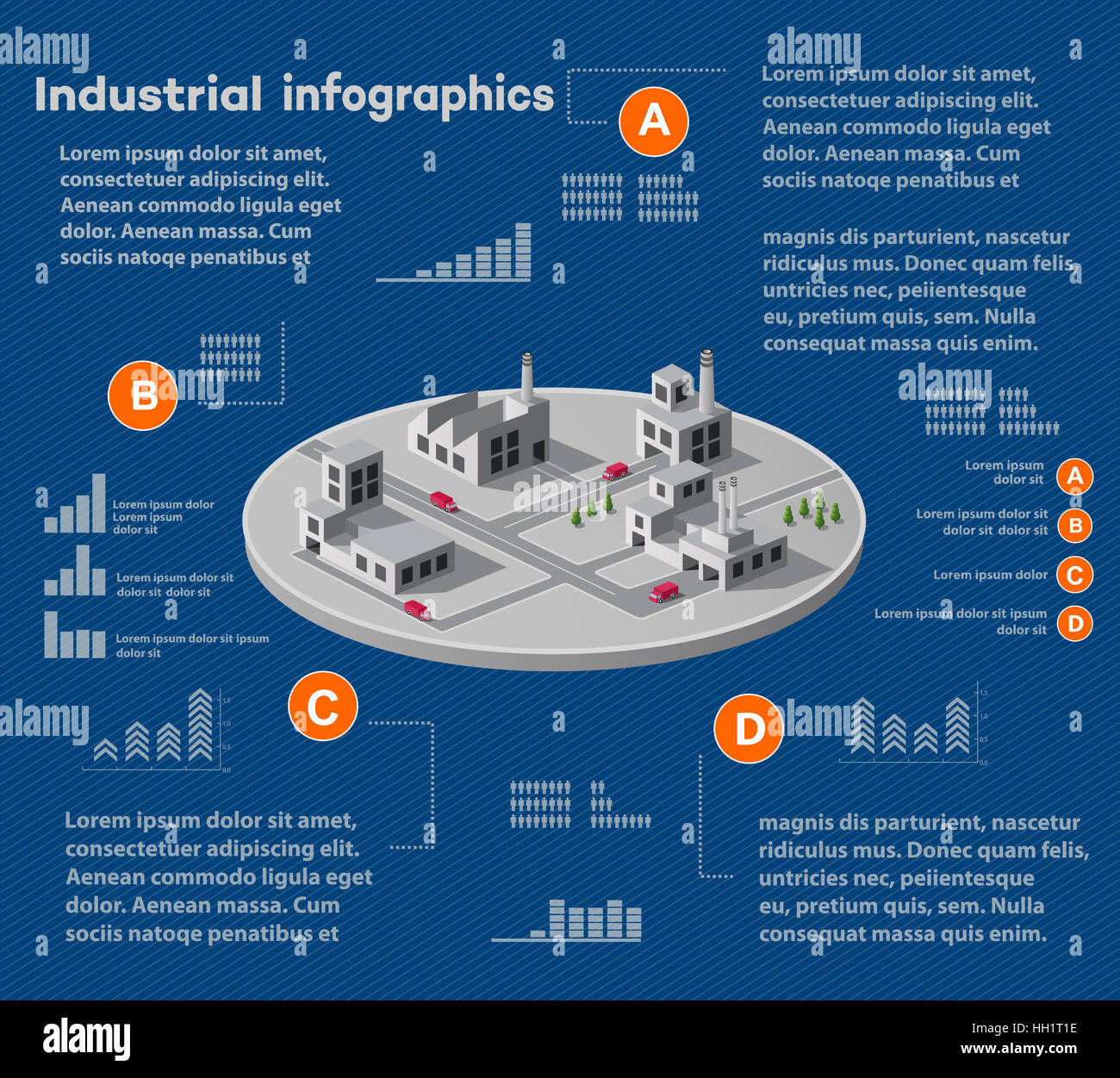 Industrial infographics with isometric plant Stock Photo - Alamy