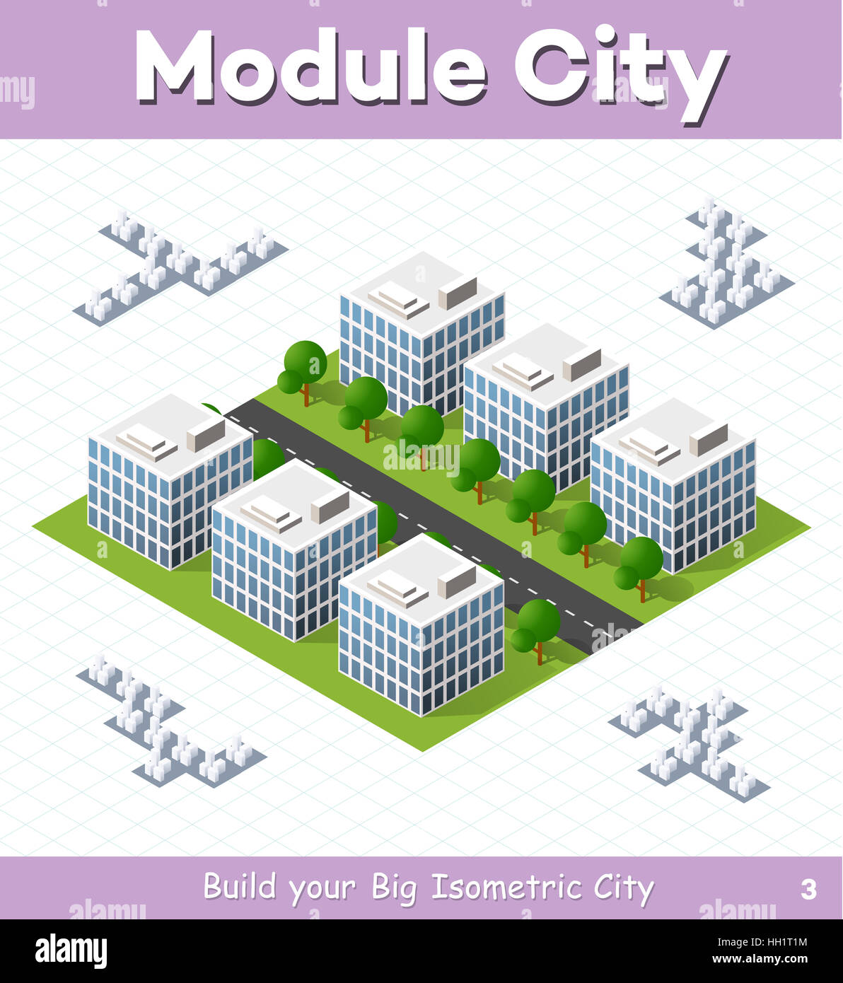 Urban module for the construction and design of large isometric city ...