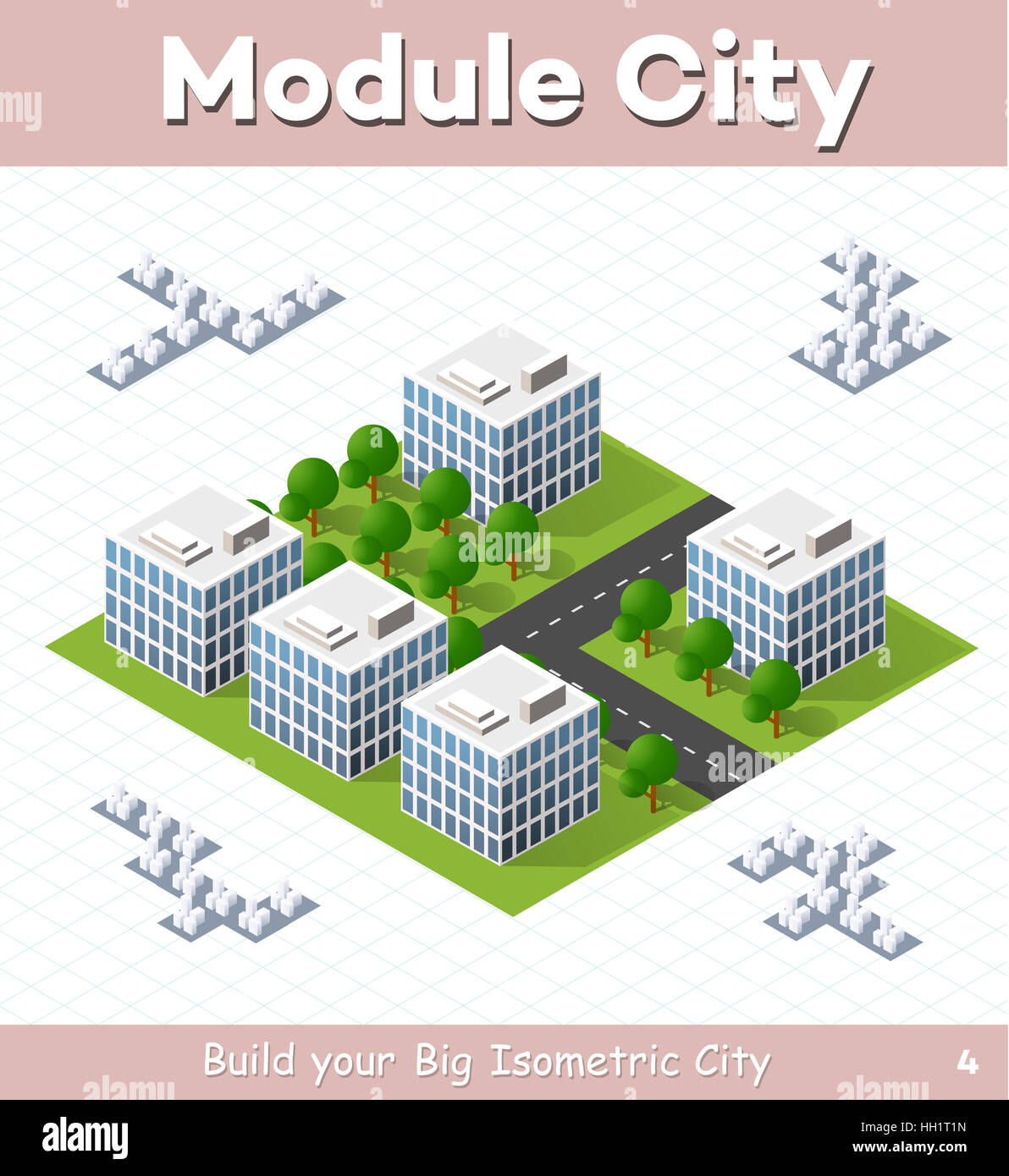 Urban module for the construction and design of large isometric city ...