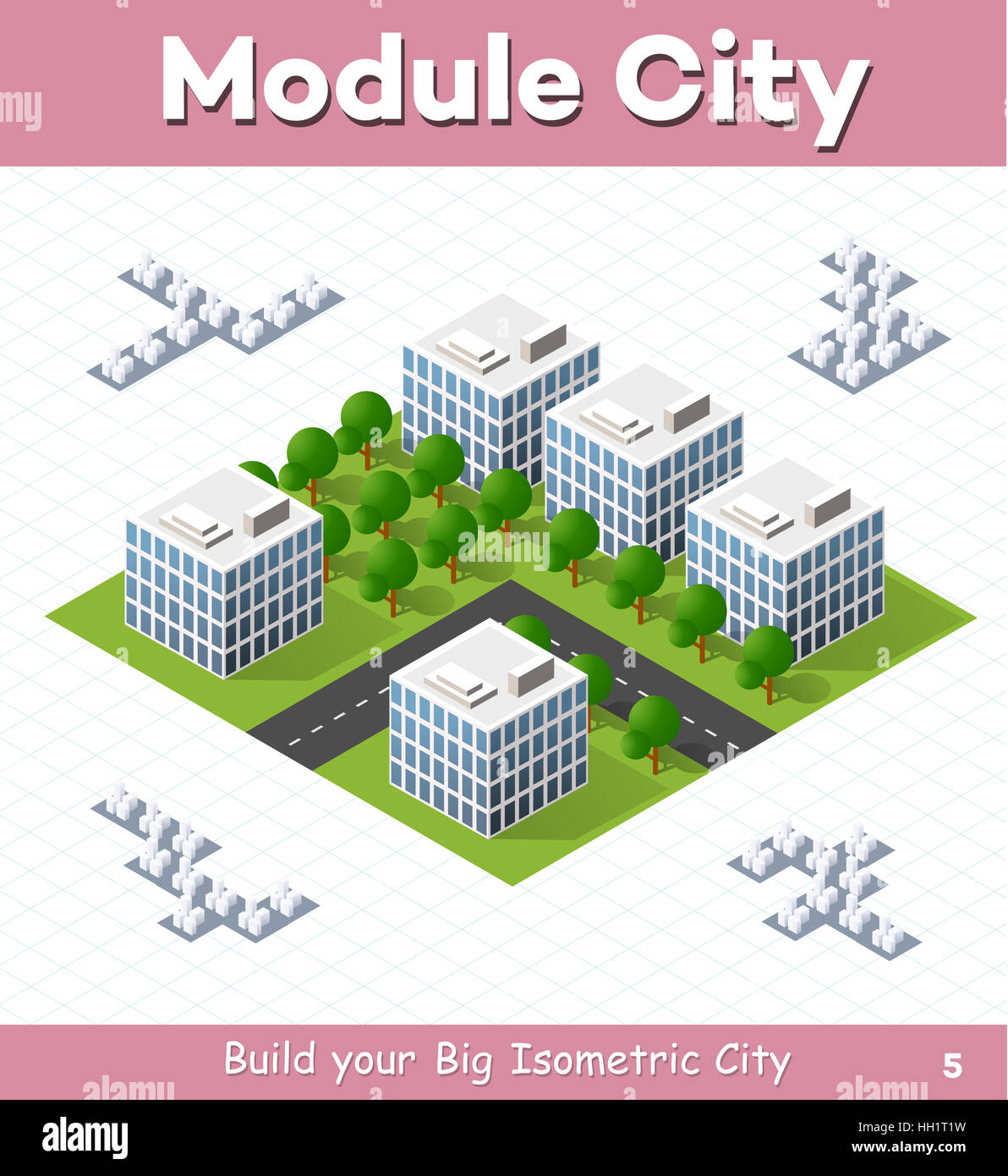 Urban module for the construction and design of large isometric city ...