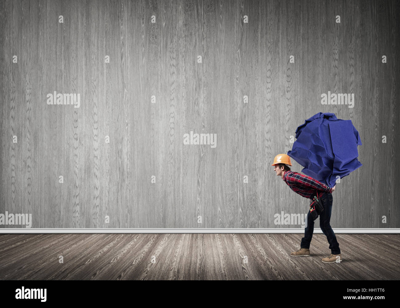 Engineer man carry load Stock Photo - Alamy