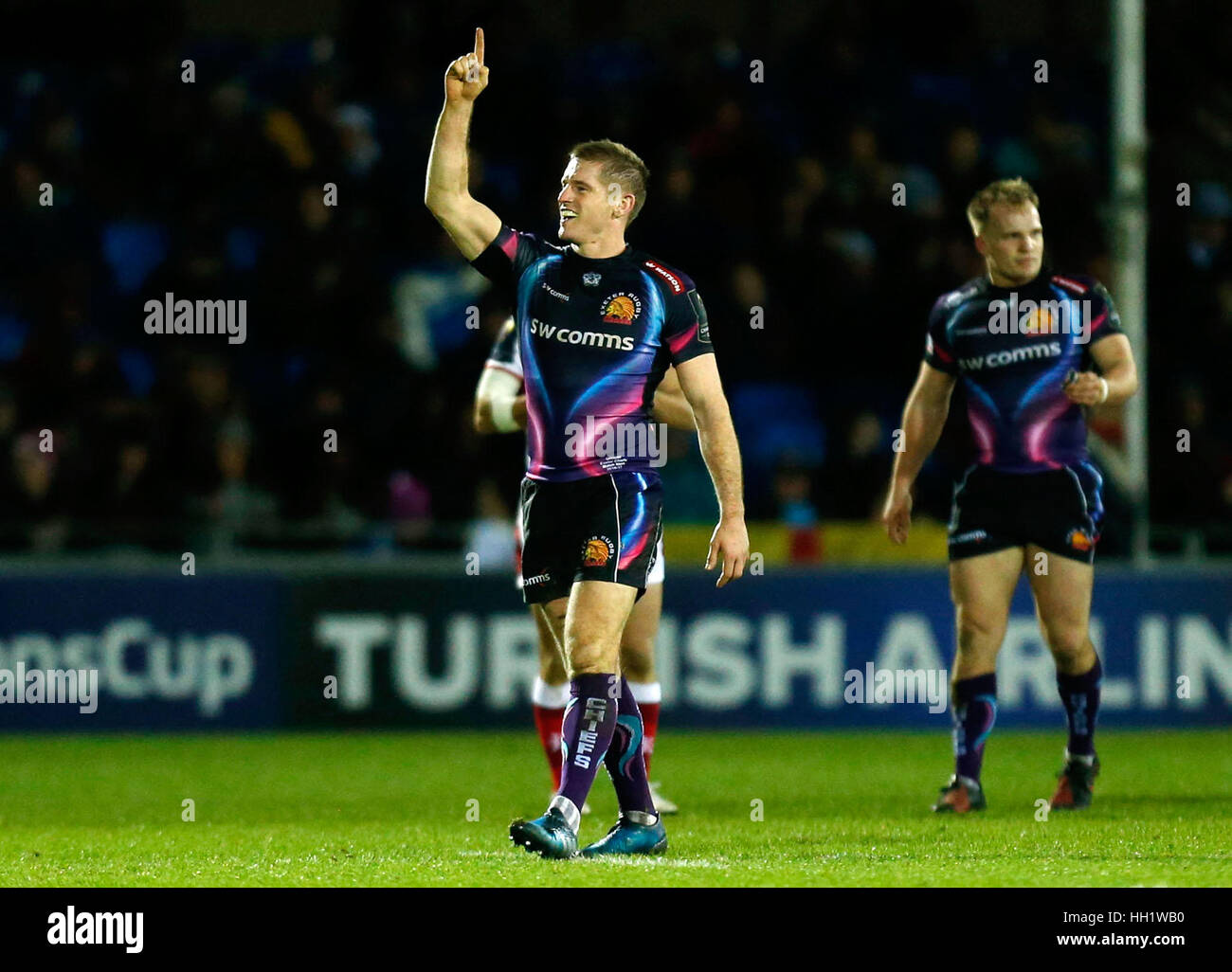 Exeter Chiefs' Gareth Steenson celebrates after the European Champions ...