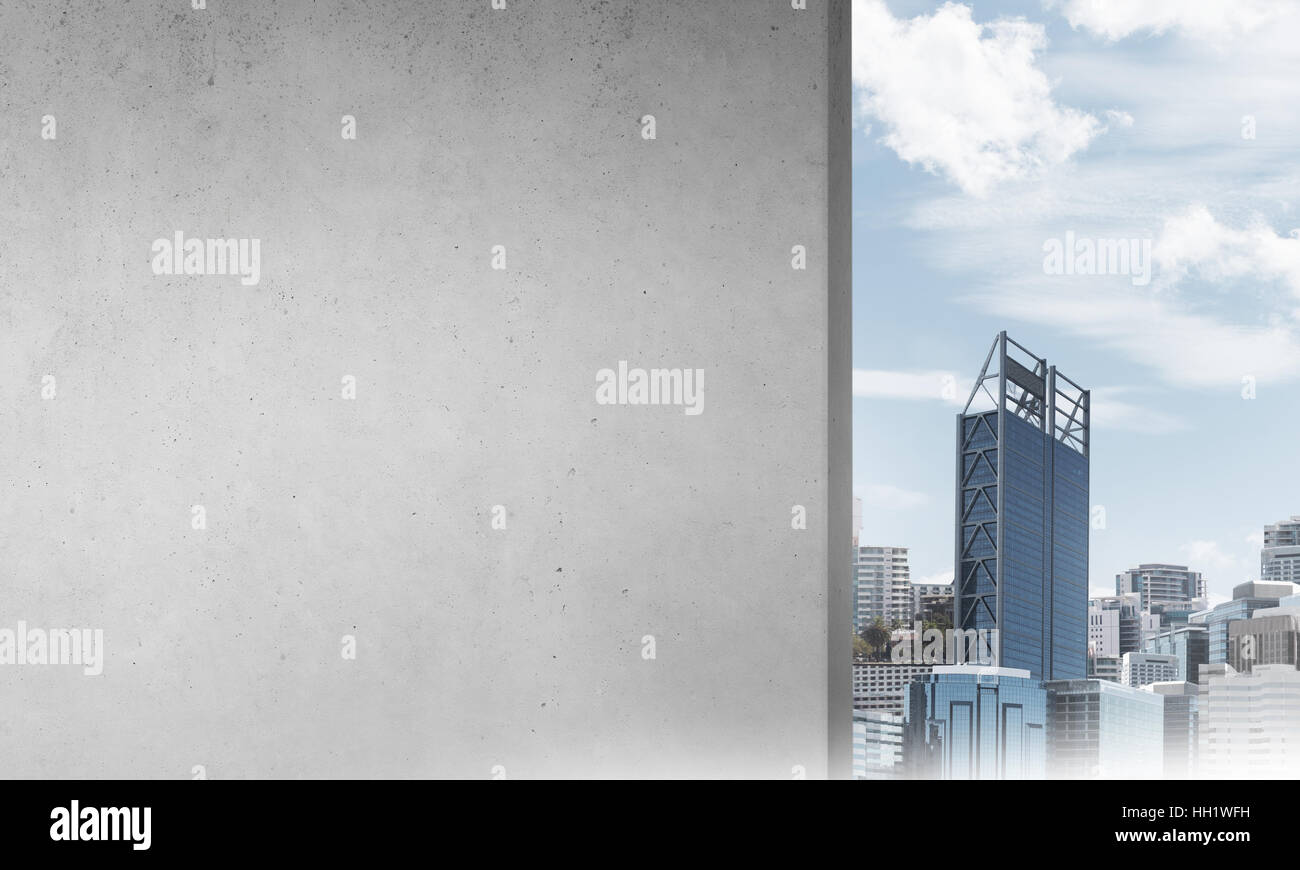 Concrete empty banner Stock Photo - Alamy