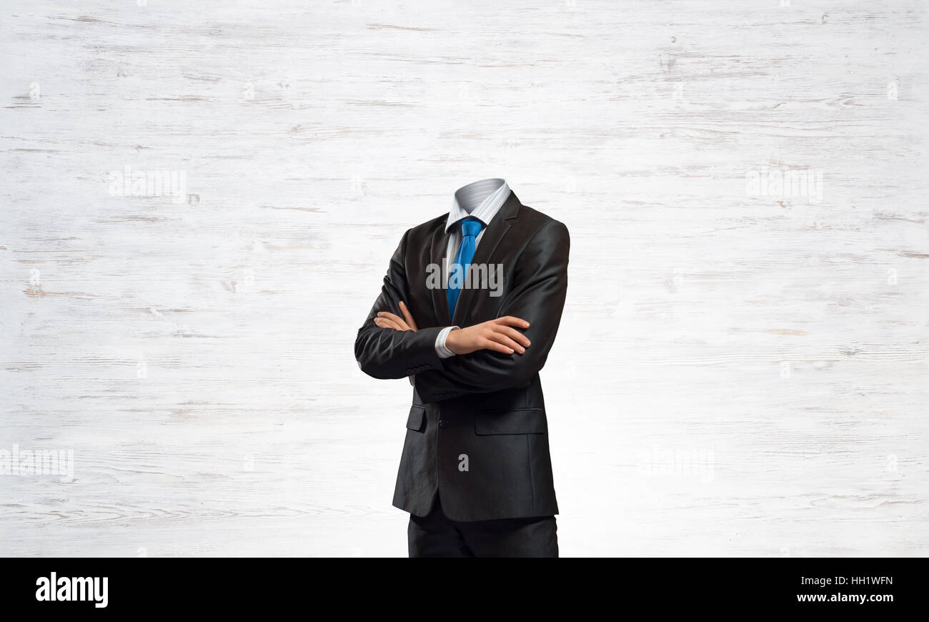 Businessman without head Stock Photo - Alamy