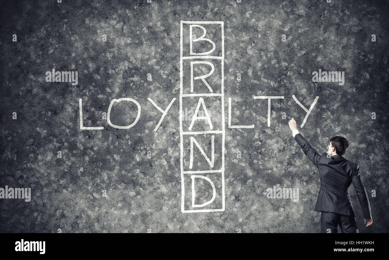 Seminar trainer draw on chalkboard Stock Photo - Alamy