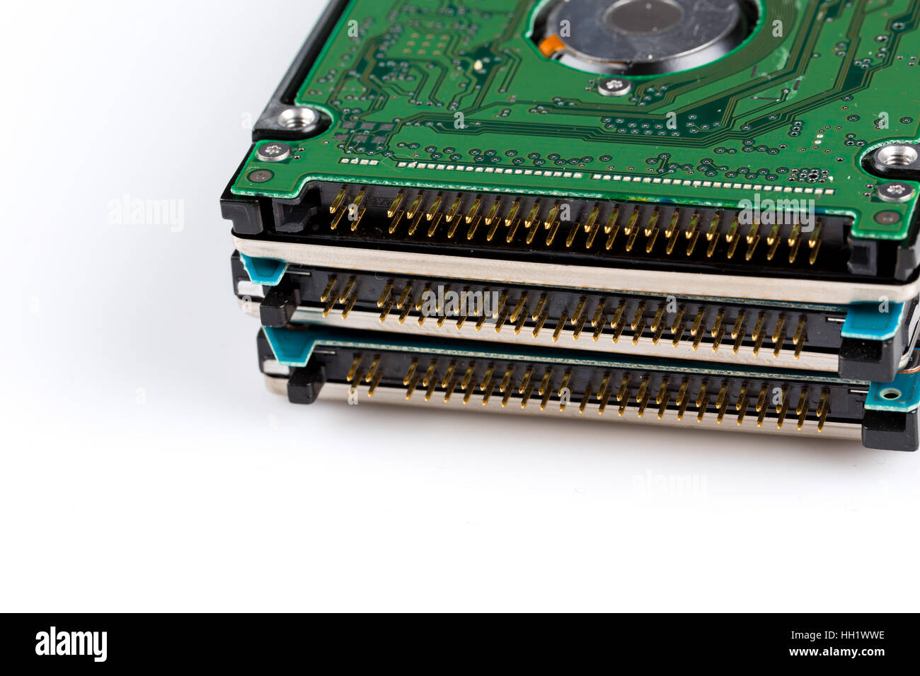 electronic scrap hard drive - isolated on white background Stock Photo ...