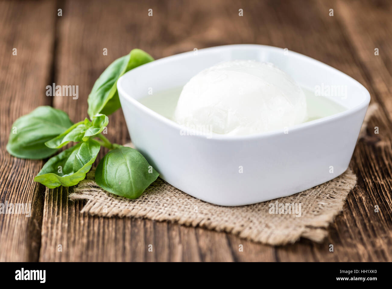 Big Mozzarella Ball as detailed close-up shot (selective focus Stock ...