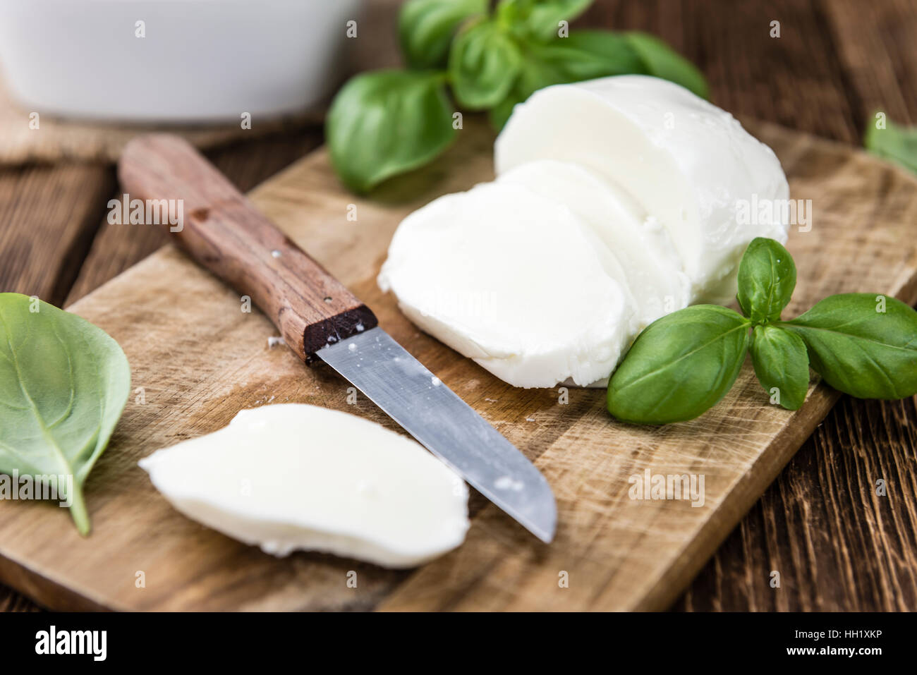 Big Mozzarella Ball as detailed close-up shot (selective focus Stock ...