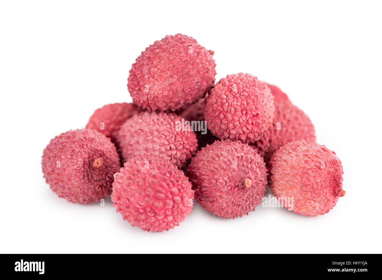 Portion of Litchis as detailed close up shot on a slate slab (selective ...