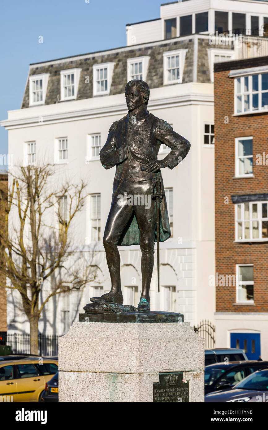 Statue of admiral lord horatio nelson portsmouth hampshire hi-res stock ...