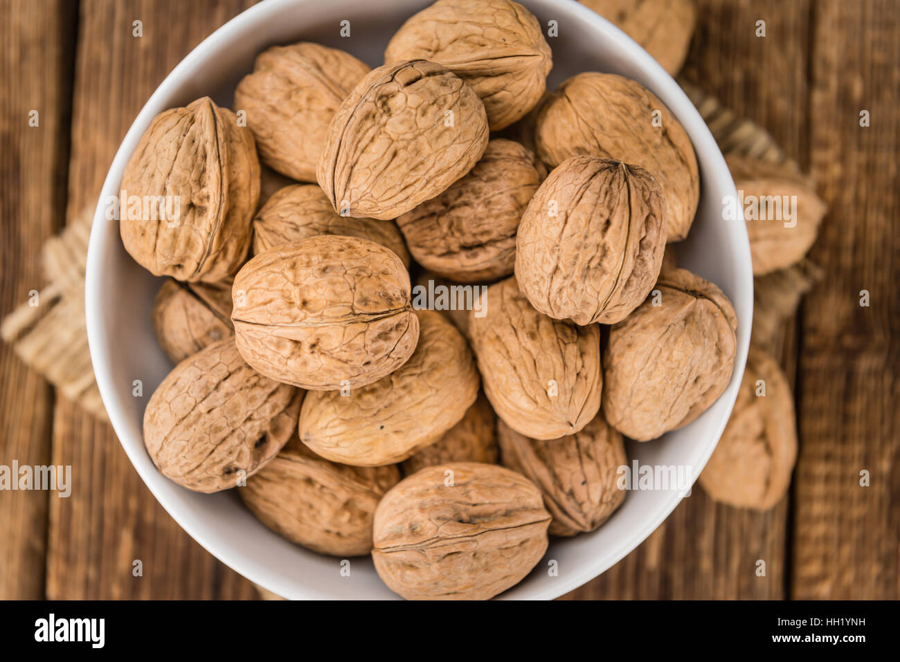 Portion of fresh Walnuts (close-up shot; selective focus Stock Photo ...